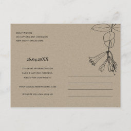 DUSKY BLUSH LINE DRAWING FLORAL SAVE THE DATE ANNOUNCEMENT POSTCARD ...