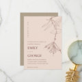 DUSKY BLUSH LINE DRAWING FLORAL WEDDING INVITE | Zazzle