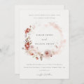 Dusky Fall Marsala Blush Floral Wreath Wedding Invitation | Zazzle