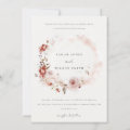 Dusky Fall Marsala Blush Floral Wreath Wedding Invitation | Zazzle