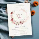 Dusky Fall Marsala Floral Monogram Bridal Shower Invitation | Zazzle