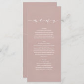 Dusky pink elegant watercolor painted wedding menu | Zazzle