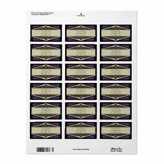 Dusky Purple Vintage, address label | Zazzle