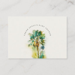 Dusky Tropical Palm Trees Books For Baby Shower Enclosure Card | Zazzle