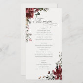 Dusky Warm Winter Festive Fauna Wedding Menu Card | Zazzle