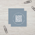 Dust Blue QR Code Scannable Modern Minimal Square Business Card | Zazzle