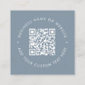 Dust Blue QR Code Scannable Modern Minimal Square Business Card | Zazzle
