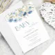 DUSTY Baby in Bloom Blue Beige Baby Shower Invitation | Zazzle