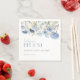 DUSTY Baby in Bloom Blue Beige Elegant Baby Shower Napkins | Zazzle