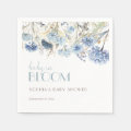 DUSTY Baby in Bloom Blue Beige Elegant Baby Shower Napkins | Zazzle