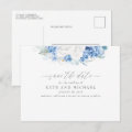 Dusty Blue and White Floral Save the Date Postcard | Zazzle