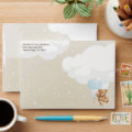 Dusty Blue Balloon Teddy Bear Bearly Wait Envelope | Zazzle