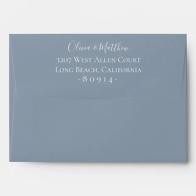 Dusty Blue Botanical Personalized Return Address Envelope | Zazzle