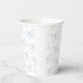 Dusty Blue Bow Ribbon Summer Party Paper Coasters Paper Cups | Zazzle