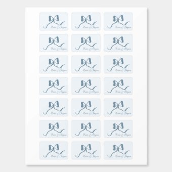 dusty blue bow wedding matchboxes | Zazzle