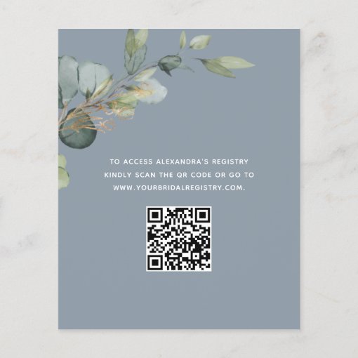 Dusty Blue Brunch & Bubbly QR Code Invitation | Zazzle
