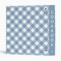 Dusty Blue Buffalo Plaid Recipe Cookbook 3 Ring Binder | Zazzle