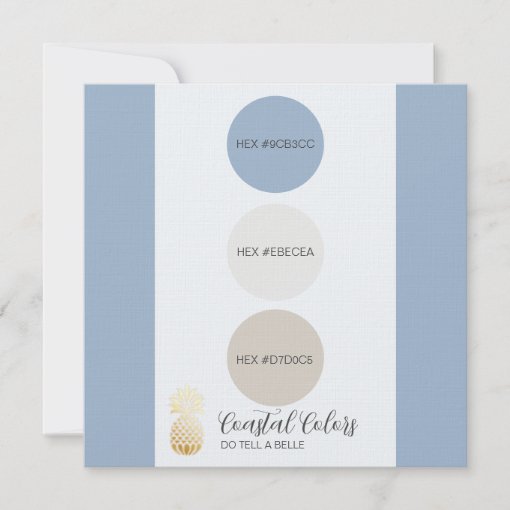Dusty Blue Coastal Color Palette Card | Zazzle