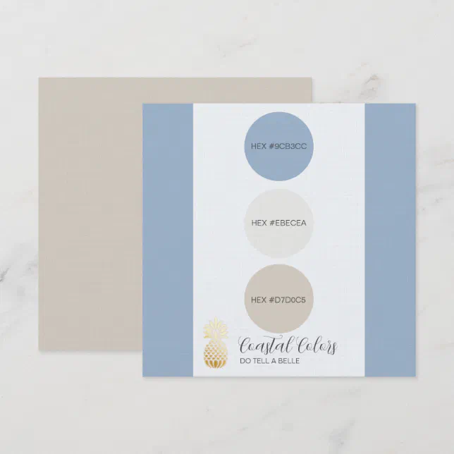 Dusty Blue Coastal Color Palette Card | Zazzle