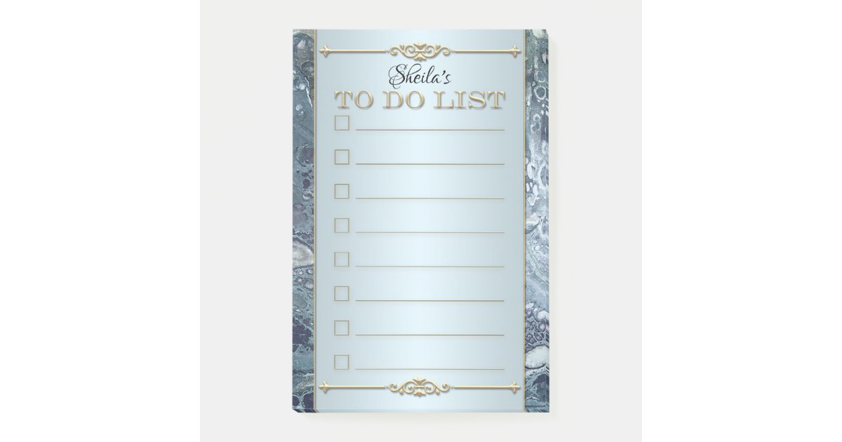 Dusty Blue Elegant To Do List Post It Notes | Zazzle