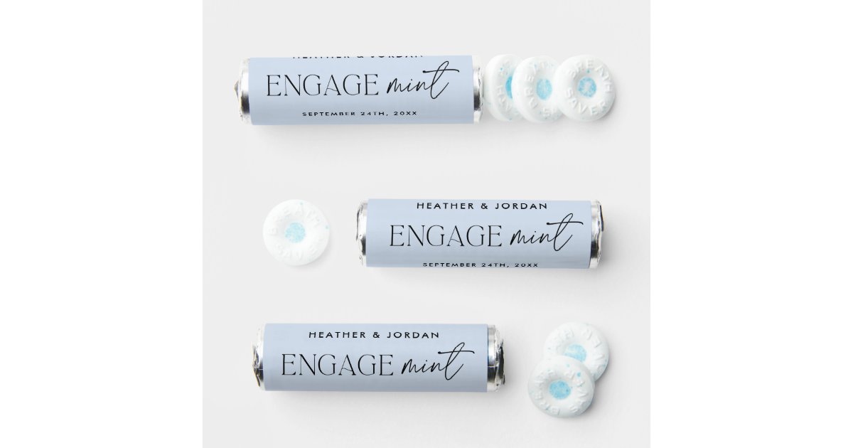 Dusty Blue Engage Mint Engagement Party Mint Favor | Zazzle