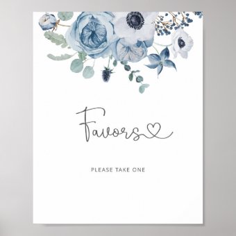Dusty blue eucalyptus favors poster | Zazzle