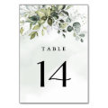 Dusty Blue Eucalyptus Greenery Succulent Wedding Table Number | Zazzle