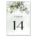 Dusty Blue Eucalyptus Greenery Succulent Wedding Table Number | Zazzle