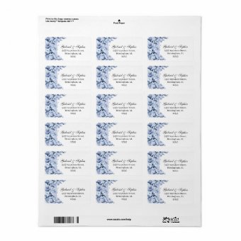Dusty Blue Floral Address Label | Zazzle