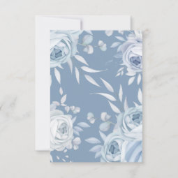 Dusty Blue Floral Baby in Bloom Baby Shower Thank You Card | Zazzle
