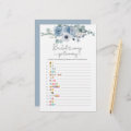 Dusty blue floral bridal emoji pictionary game | Zazzle