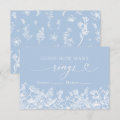 Dusty Blue Floral Guess How Many Rings Game Enclosure Card | Zazzle
