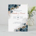 Dusty Blue Floral I Foil Wedding Invitation Foil Invitation | Zazzle