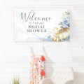 Dusty Blue Floral Pumpkins Any Party Welcome Banner | Zazzle