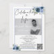 Dusty Blue Floral QR Code Memorial Photo Funeral Invitation | Zazzle