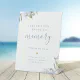 Dusty blue floral share a memory bridal shower pedestal sign | Zazzle