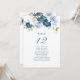 Dusty Blue Floral Table Number 12 Seating Chart | Zazzle
