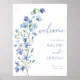 Dusty Blue Floral Wedding Welcome Poster | Zazzle