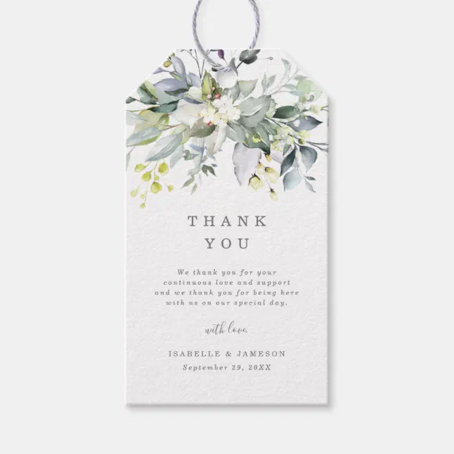 Dusty Blue Florals Gift Tags | Zazzle