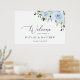 Dusty Blue Flowers, Boho, Wedding Welcome Poster | Zazzle