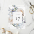 Dusty Blue Garden Floral Table Number Card | Zazzle