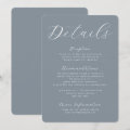 Dusty Blue Gray Calligraphy Script Enclosure Card | Zazzle