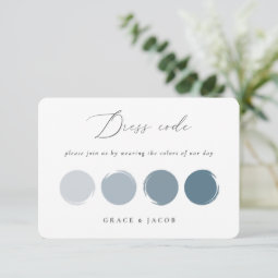 Dusty Blue & Gray Wedding Color Palette Card | Zazzle