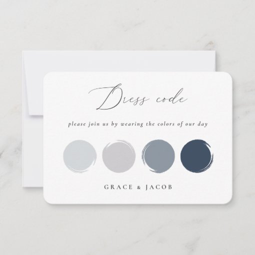 Dusty Blue & Gray Wedding Color Palette Card | Zazzle