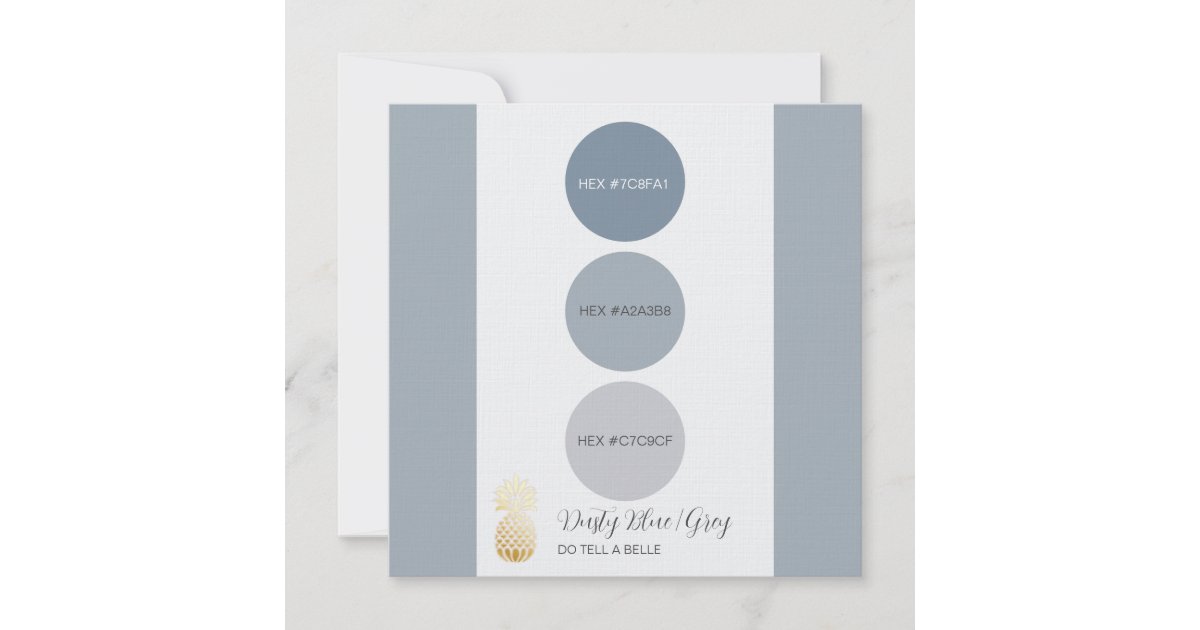 Dusty Blue Grey Color Palette Card | Zazzle