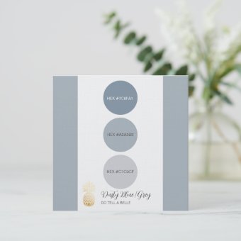 Dusty Blue Grey Color Palette Card | Zazzle