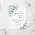 Dusty Blue Ivory Save The Date Cards | Zazzle