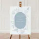 Dusty Blue Line Art Floral Bridal Shower Welcome Foam Board | Zazzle