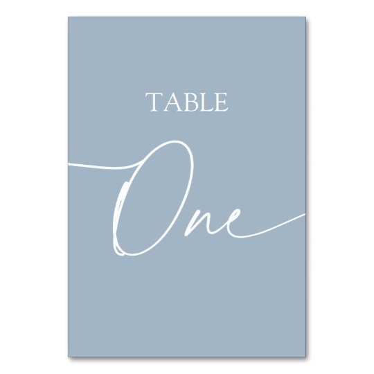 Dusty blue minimalist elegant table number | Zazzle.com