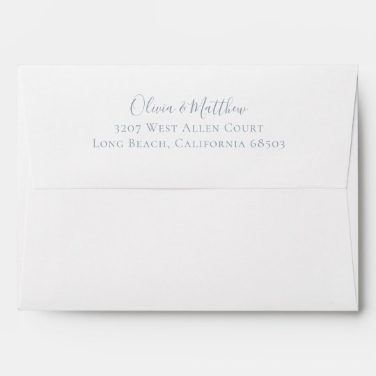 Dusty Blue Minimalist Personalized Return Address Envelope | Zazzle.com